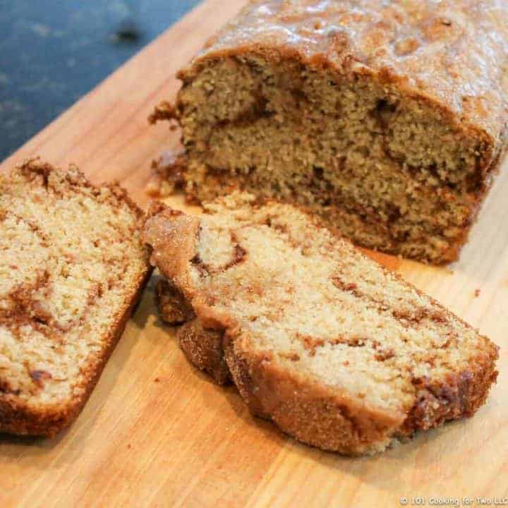 Cinnamon Swirl Bread with Vanilla Glaze - 101 Cooking For Two